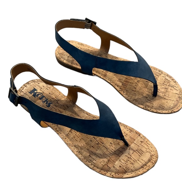 Kork-Ease | Shoes | Nwot Korks Skylar Womens Blue Thong Sandal Sz ...